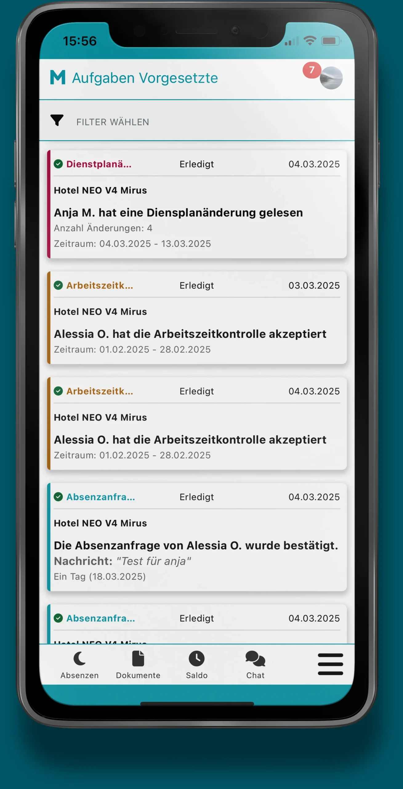Mirus NEO Mitarbeiterportal (Landingpage) | Mirus